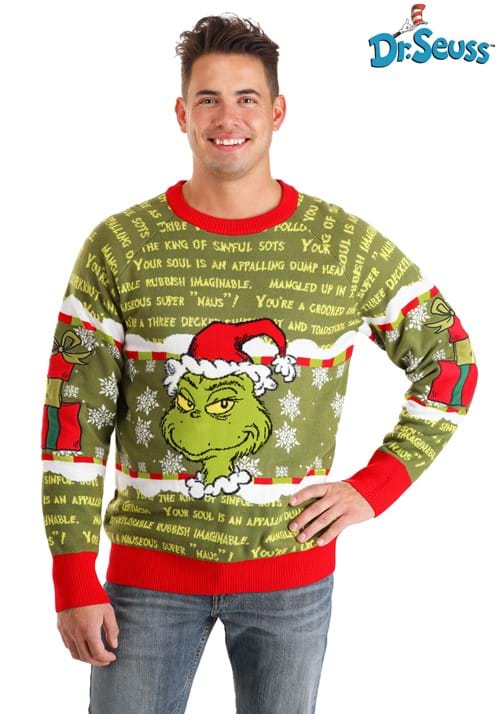 Adult You're a Mean One Mr. Grinch Sweater | Christmas Sweaters