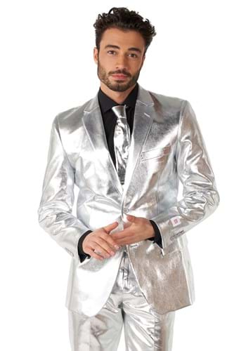 Opposuits Shiny Silver Men's Suit