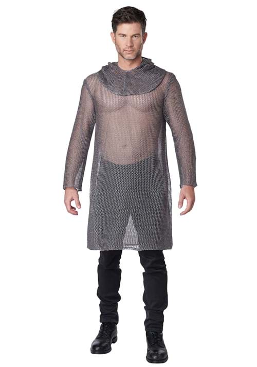 Adult Metallic Knit Chainmail Tunic & Cowl Costume