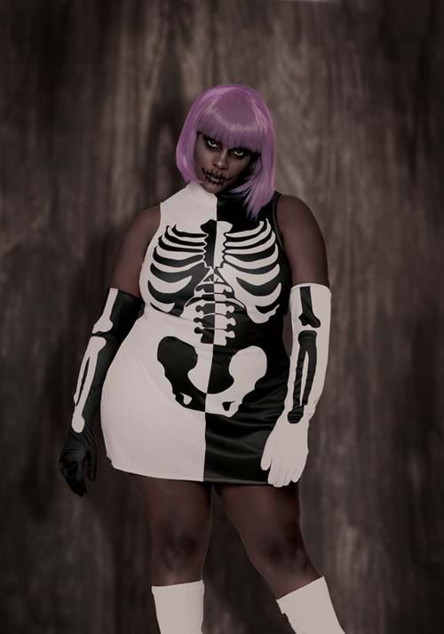 Women's Sexy Plus Size Parti-Skeleton Costume Dress