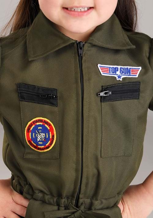 Flight Suit Top Gun Girl's Toddler Costume | Top Gun Costumes
