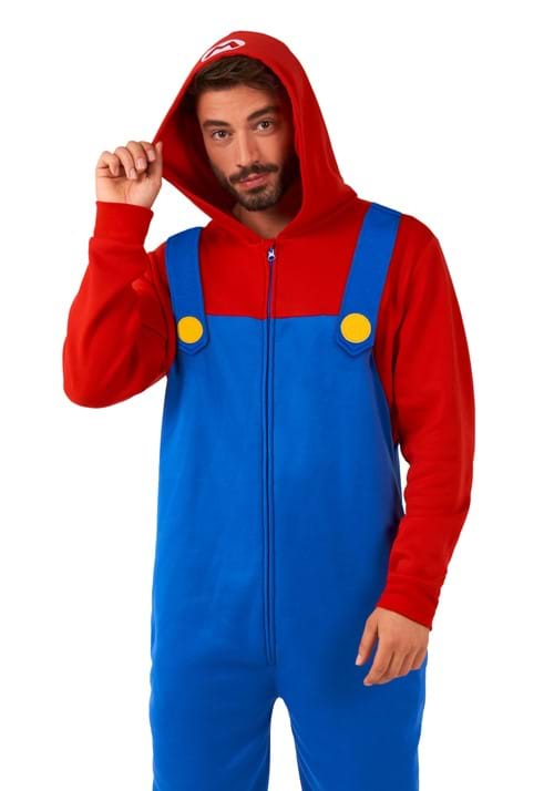 Super Mario Bros. Adult Mario Costume Onesie | Mario Costumes