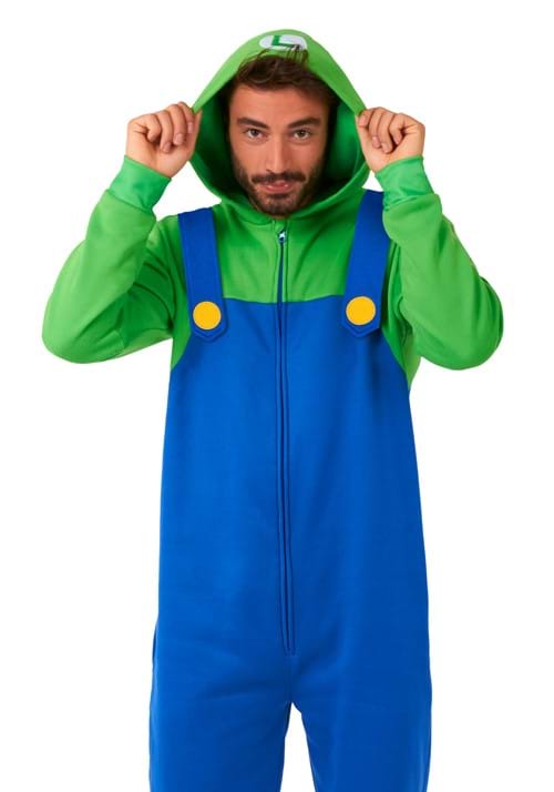 Super Mario Bros. Adult Luigi Costume Onesie | Luigi Costumes