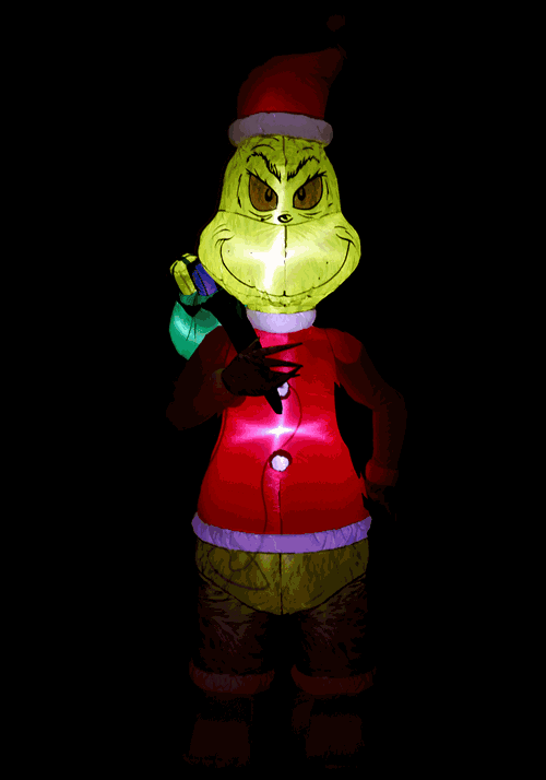 8 Foot Inflatable Grinch Santa Decoration | Christmas Decorations