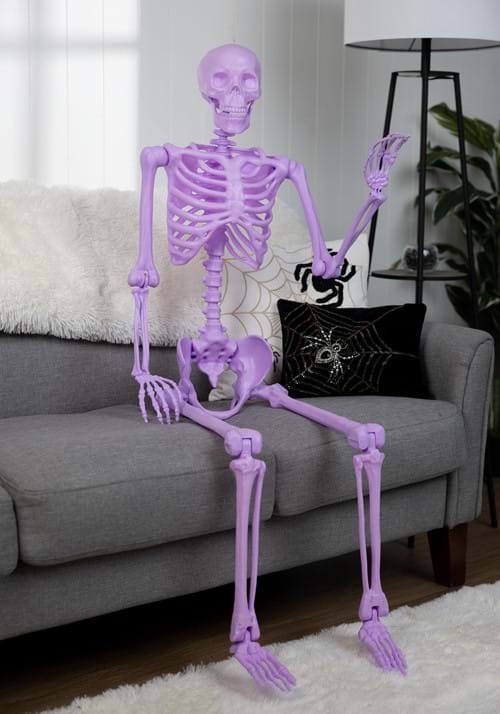 5FT Poseable Crazy Bones Skeleton in Purple Halloween Decoration ...